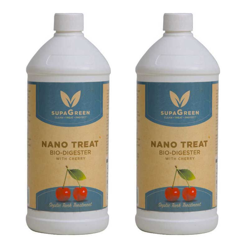 SUPA GREEN Nano Treat Septic Tank Bio Digester Cherry 1 Litre ( 2 Pack ...