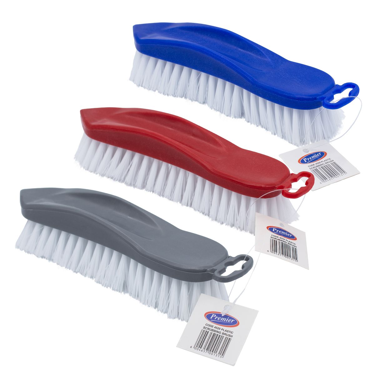 Premier Housewares Heavy Duty Scrubbing Brush with Plastic Handle - 3 ...