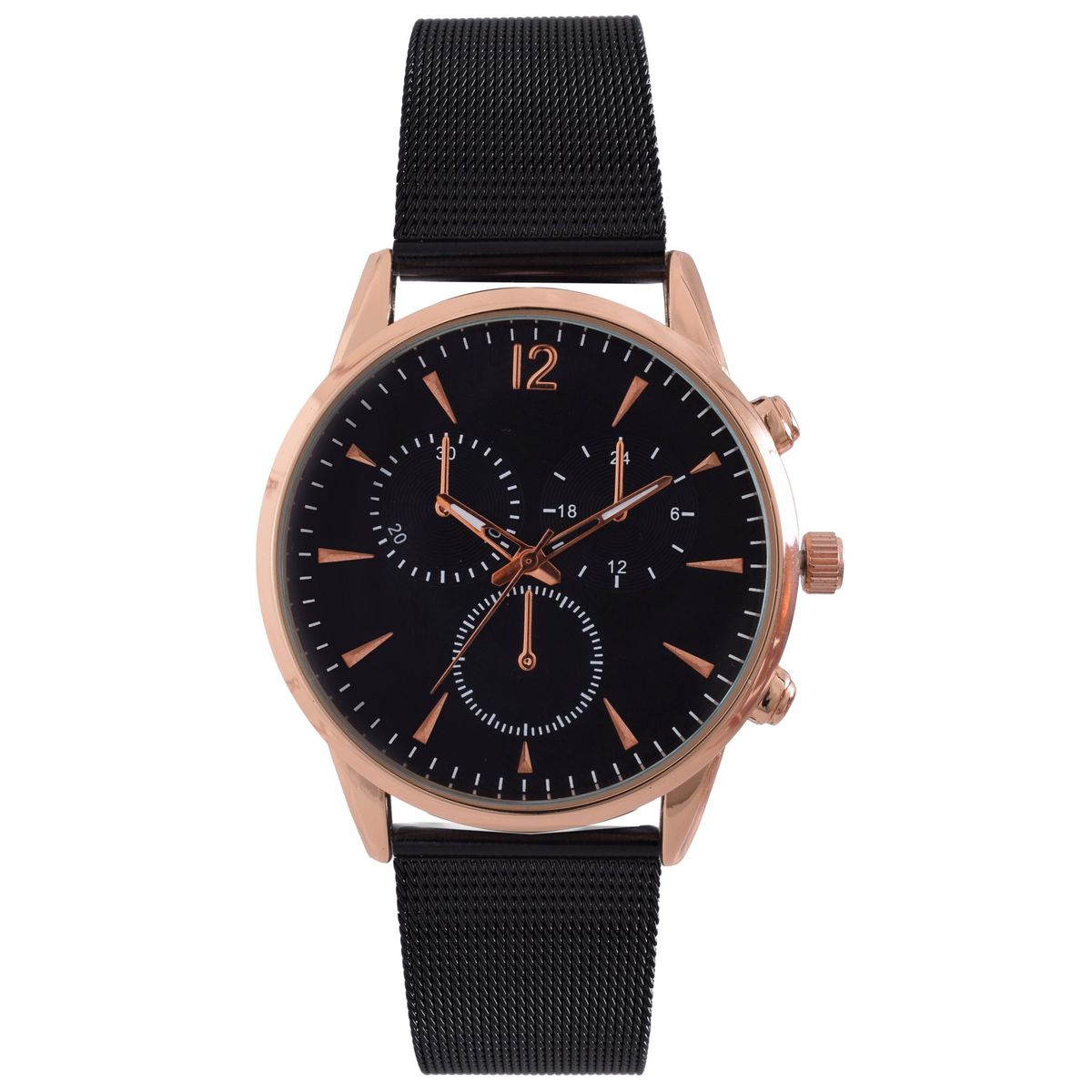 Digitime Men's Sporty Watch - Black/Rose Gold | Shop Today. Get it ...