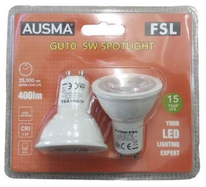 5 x Ausma LED GU10 5w Spotlight Bulb 6000K | Shop Today. Get it ...