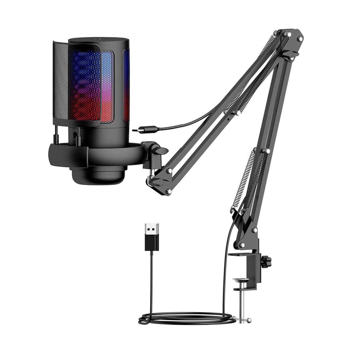Gaming Microphone Set USB RGB for Podcasts Videos, Streaming PC PS4 PS5 ...