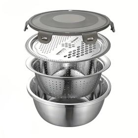 Bestby 4-in-1 Stainless Steel Bowl Basin Colander Drip Basket Grater ...