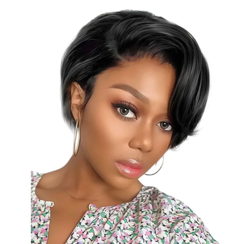 VSP Glueless Full Frontal Brazilian Pixie Cut Wig Human Hair Wigs with ...