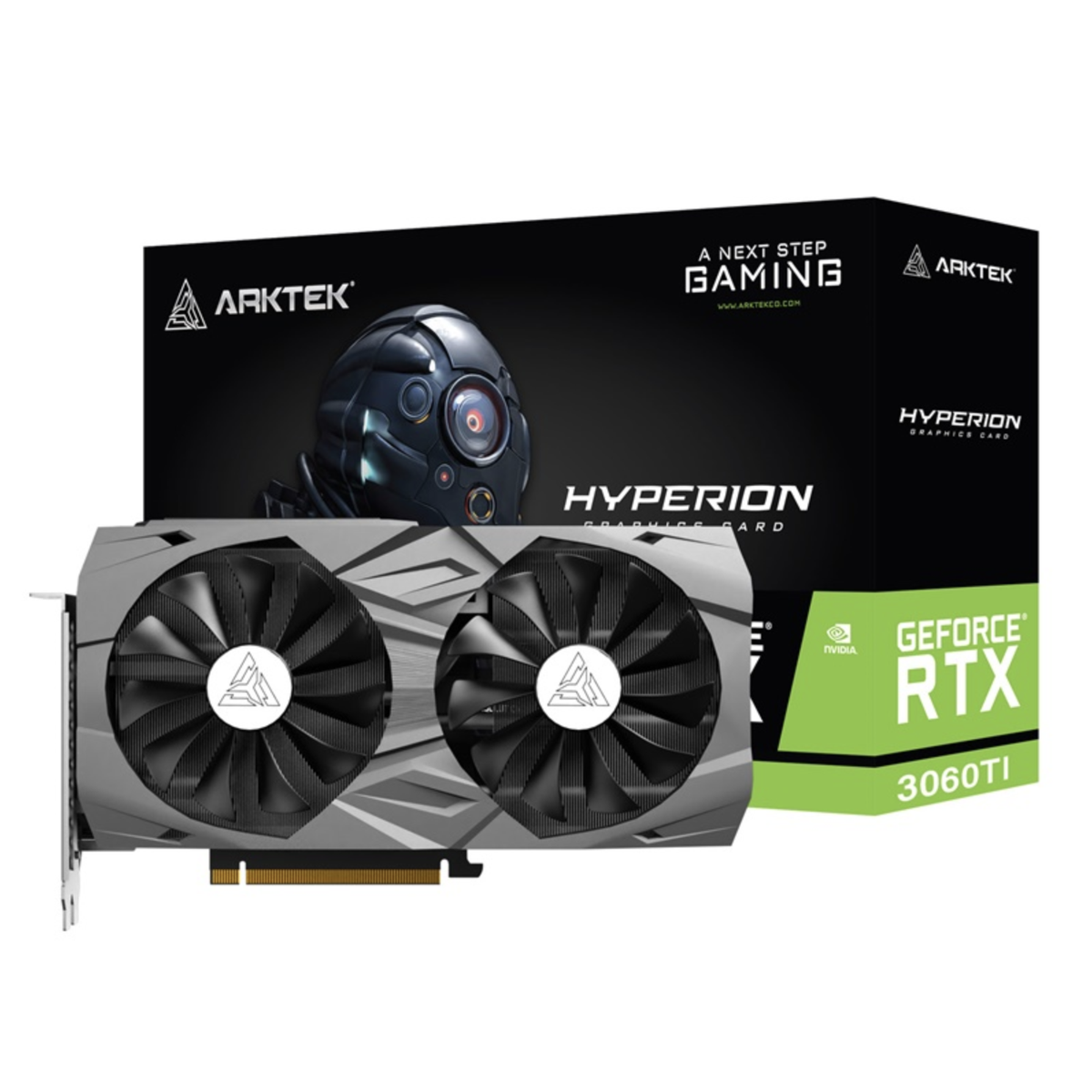 Arktek Geforce RTX3060Ti DDR6 8GB 256Bit TWIN FANS Graphics Card for PC ...