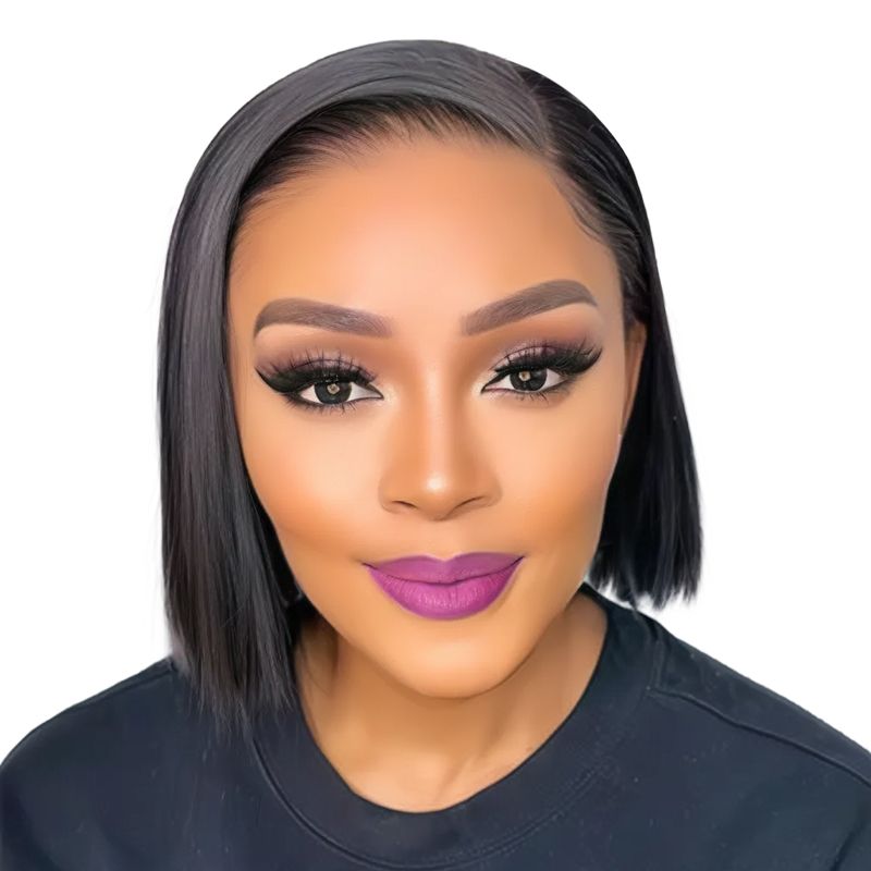 Golden Perfect Peruvian Hair Full Frontal Bob Wig-13x4 Lace Front Wig ...