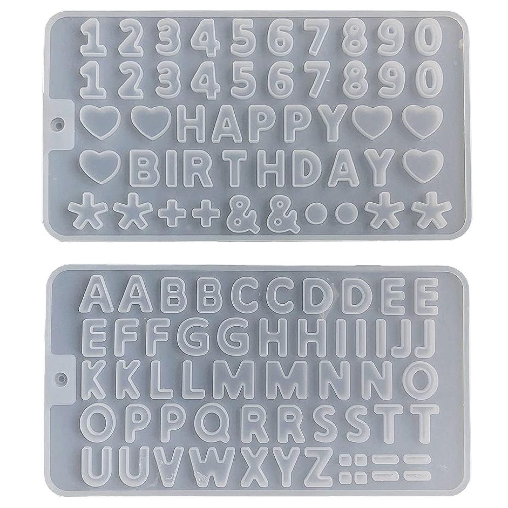 Craft DIY Multi Use Silicone Letter - Number & Symbol Mould - Set of 2 ...