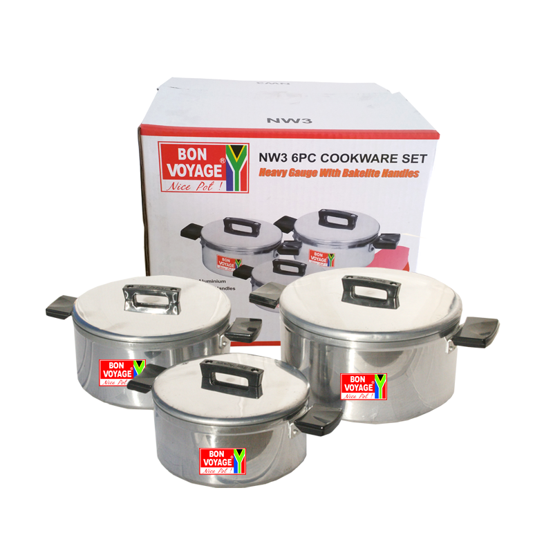 Bon Voyage 6 Piece Pots Set Cookware Aluminium Stew Pan Shop Today