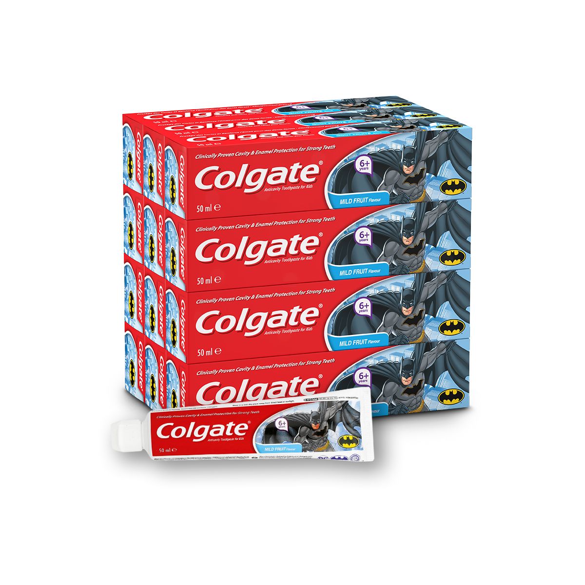 Colgate Kids 6+ Years Batman Anticavity Mild Fruit Toothpaste - 12 x ...