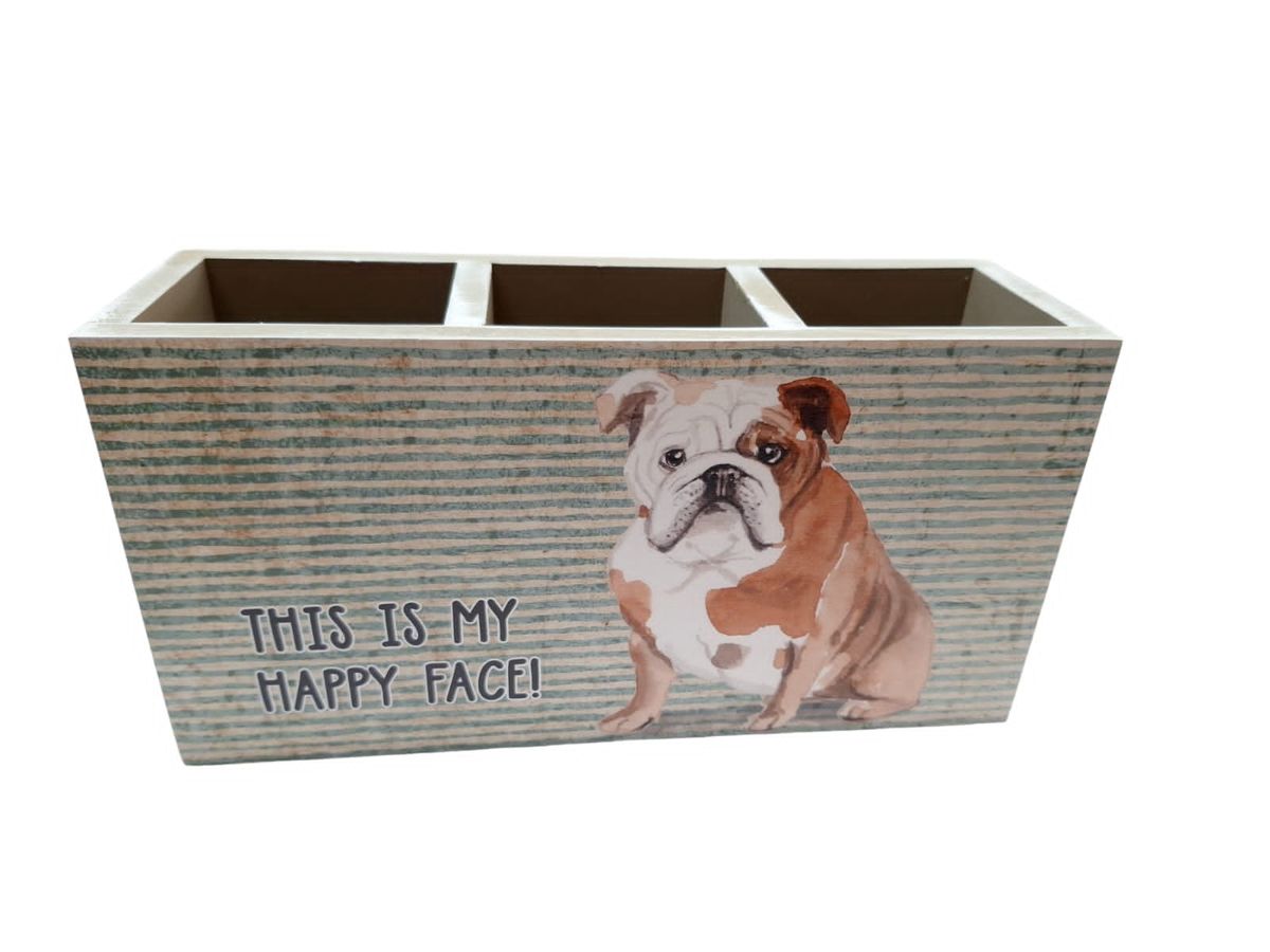 Cutlery/Stationary Holder - Bull Dog with Happy Face | Shop Today. Get ...