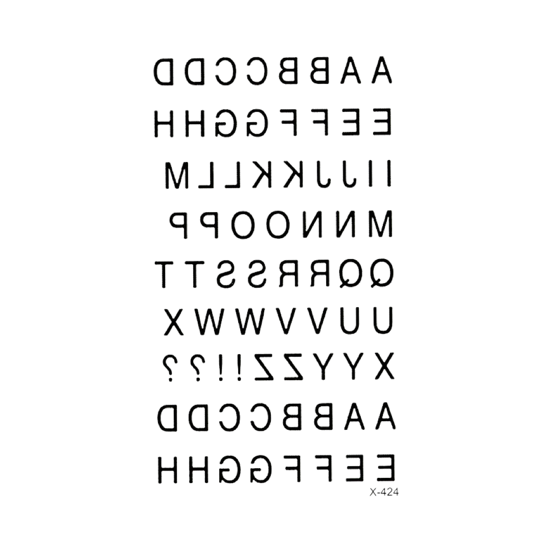 Tattoo Waterproof High Quality Skin Safe Alphabet Letters X 424