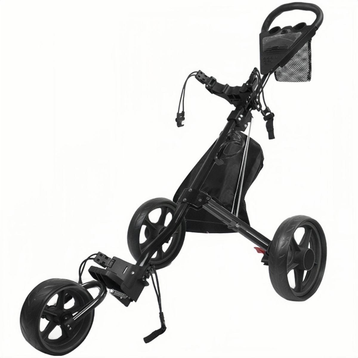 3 Wheel Golf Push Cart - Ball Bag, Storage Bag, Water Cup | Shop Today ...