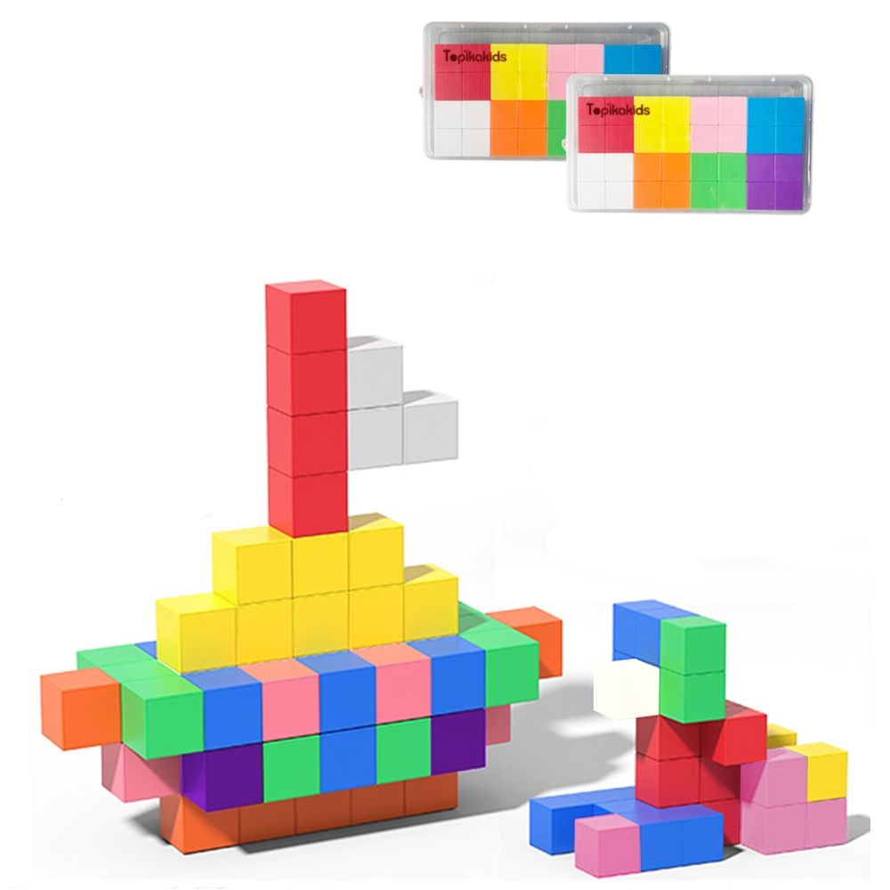 TopikaKids - Magnetic Math Learning Building Blocks,Kids Creative Cube ...