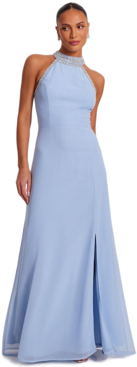 Quiz - Women Light Blue Embellished Chiffon Maxi Dress | Shop Today ...