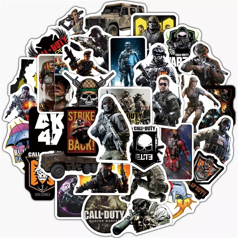 50 Piece High Quality Call of Duty & Battlefield Mix Vinyl Sticker Pack ...