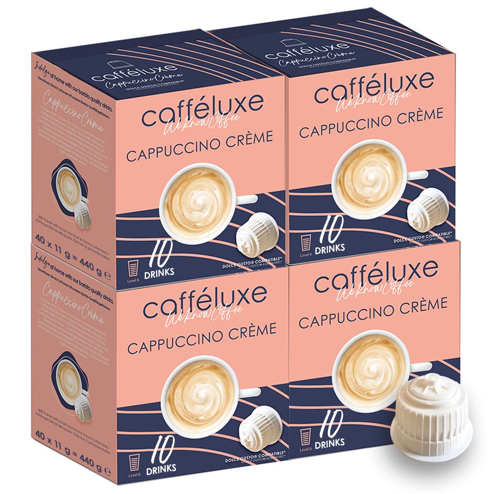 Caffeluxe Dolce Gusto Compatible Cappuccino Coffee Capsules | 40 Pod ...