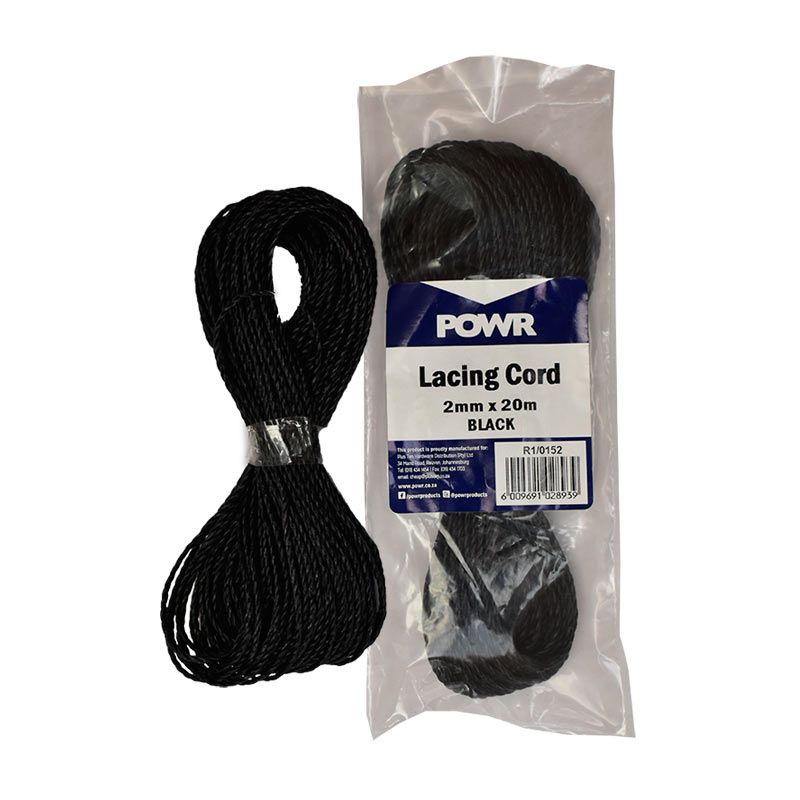 POWR Lacing Cord Black 2mm x 20 Metres | Shop Today. Get it Tomorrow ...