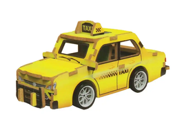 Wooden DIY 3D Taxi Puzzle with Pull Back Gear Box | Shop Today. Get it ...
