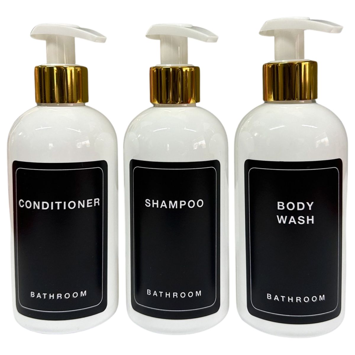 Refillable Plastic Dispenser Bottles Shampoo, Conditioner & Body Wash ...