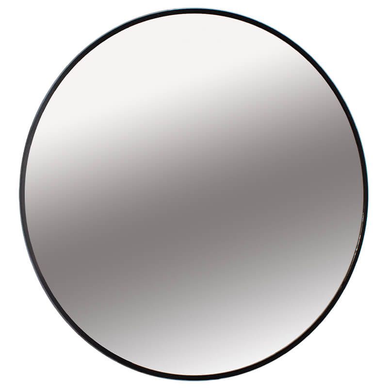 Black Round Mirror 80cm