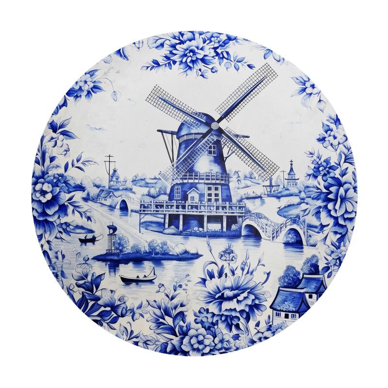 Delft Windmill Lanscape Round Tablecloth | Shop Today. Get it Tomorrow ...