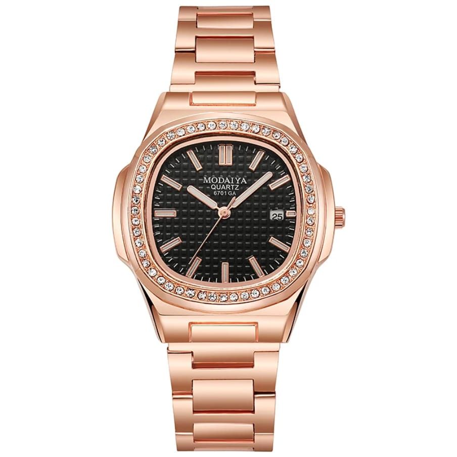 ROSE GOLD Luxury Watch for Men with Textured Dial, Crystal Bezel | Shop ...