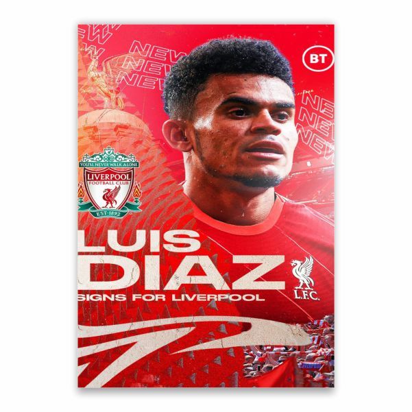 Luis Diaz Signs For Liverpool Poster - A1 | Shop Today. Get it Tomorrow ...
