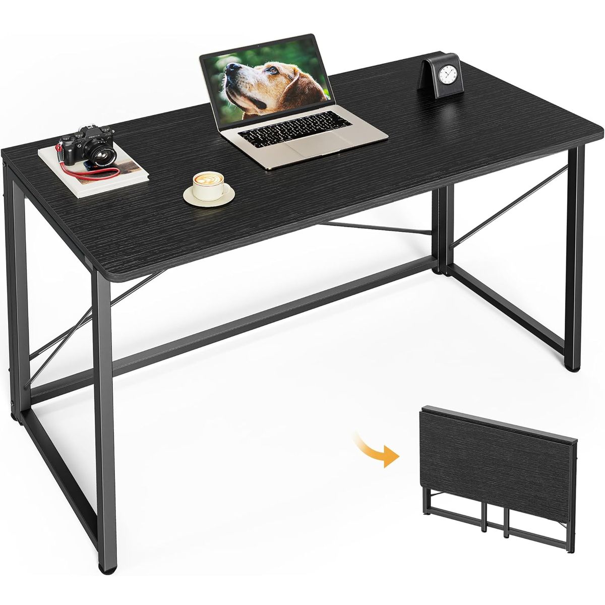 Work Desk Folding Computer Table Storage Rack Office Desk | Shop Today ...