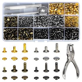 480sets Leather Rivets Double Cap Studs with Pliers Fixing Tools for ...
