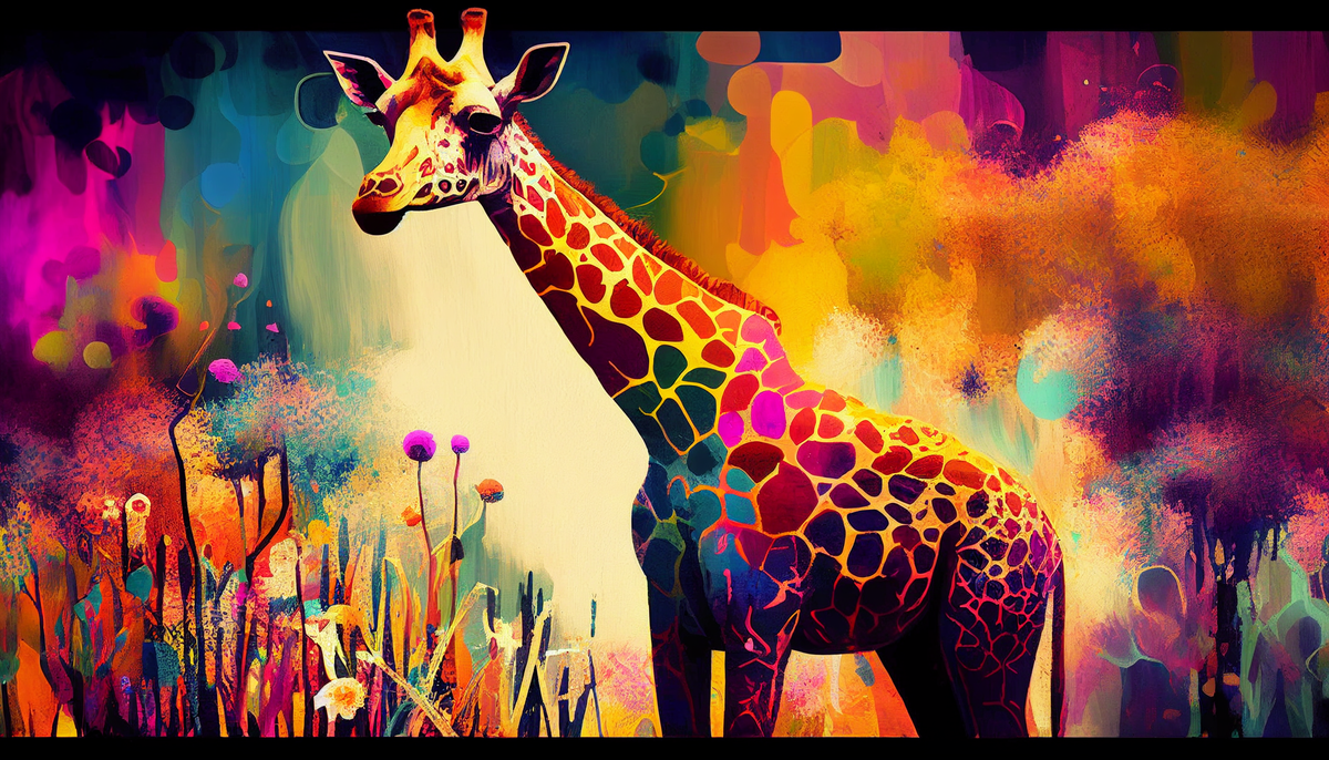 Canvas Wall Art - Fancy Artwork Colorful Giraffe 00051 | Shop Today ...