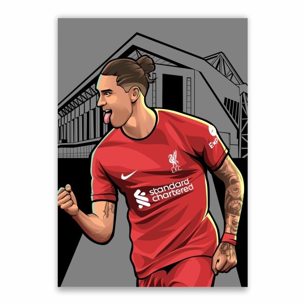 Darwin Nunez Cartoon Poster - A1 | Shop Today. Get it Tomorrow ...