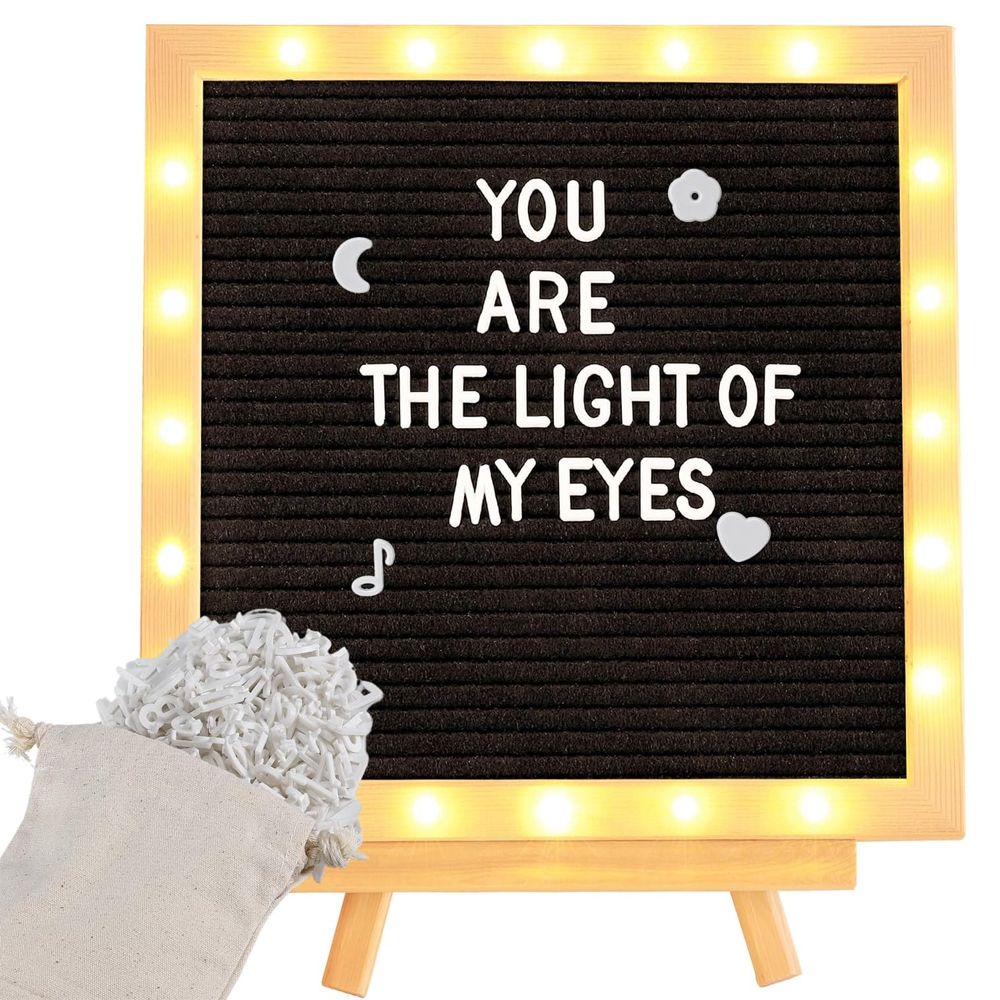 Felt Letter Board with LED Lights 340 Letters Symbols Tripod Stand ...