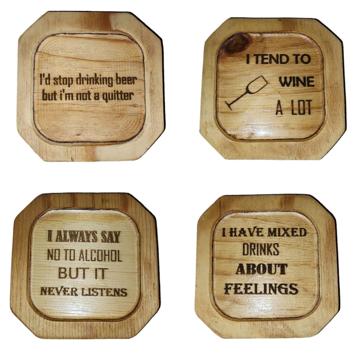 Large Rustic Wooden Coasters 4 Pack | Shop Today. Get it Tomorrow ...