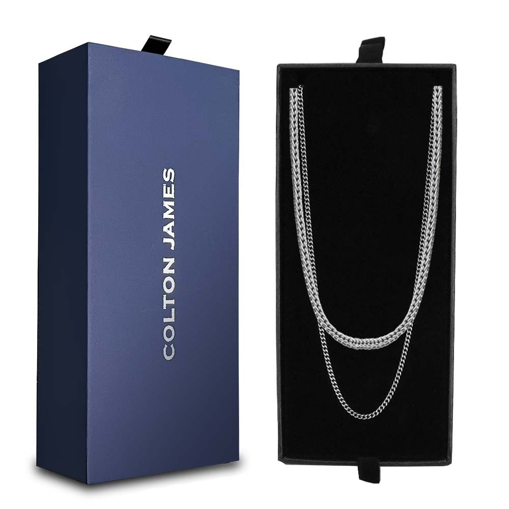 Colton James Women's Chain Stack - 3mm Franco and 2mm Cuban Bundle ...