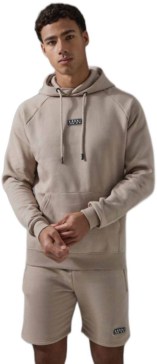 boohooMAN - Men's Active Gym Training Hoodie & Short Set - Taupe | Shop ...
