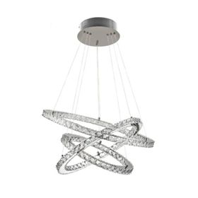 Inspire pendant lamp led x3 warm white d62cm metal chrome shoshone ...
