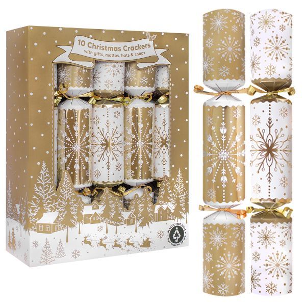 Christmas Crackers 10-Pack Elegant Gold - Festive table Decorations ...