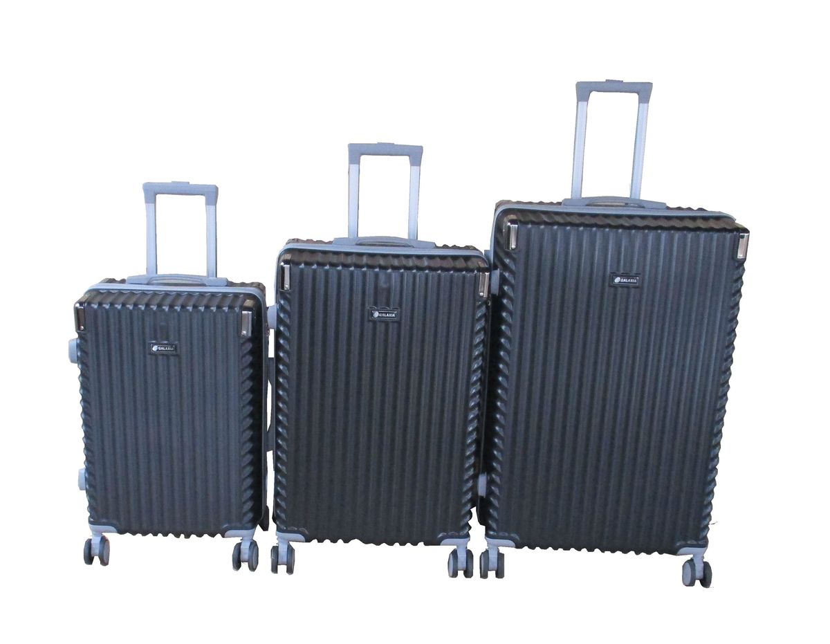 Premium ABS Hard Shell Spinner Luggage Set, Black-3 Piece Set | Shop ...