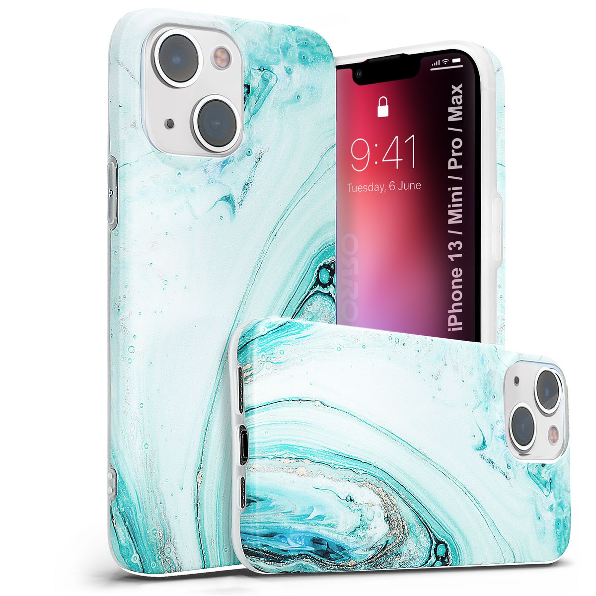 ORRO iPhone 13 Series 13/mini/Pro/Pro Max Ocean Blue Girly Fashion Case ...