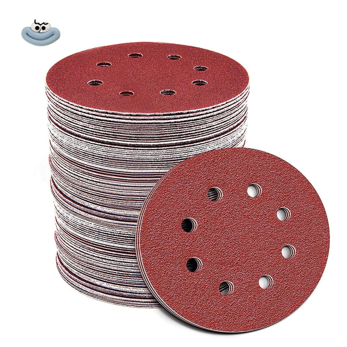 100PCS Sanding Discs Set, 5 Inch 8 Holes Abrasive Paper for Rotating ...