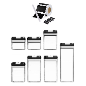 7 Leak-Proof Airtight Storage Containers and 55 x Reusable Chalk Board ...
