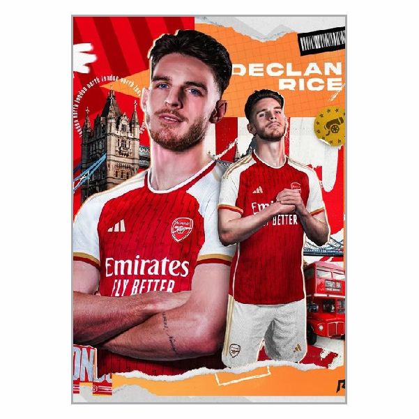 Declan Rice London Arsenal Poster - A1 | Shop Today. Get it Tomorrow ...