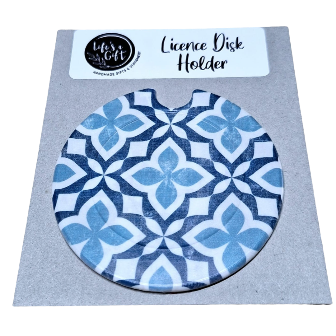 Blue Leaves Pattern Licence Disk Holder | Shop Today. Get it Tomorrow ...