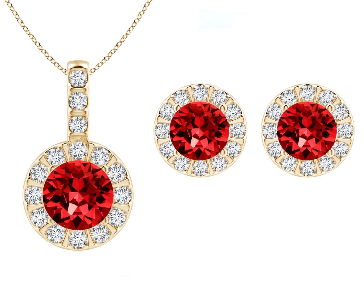 Civetta Spark Rachel Set - Swarovski Ruby Crystal Gold | Shop Today ...