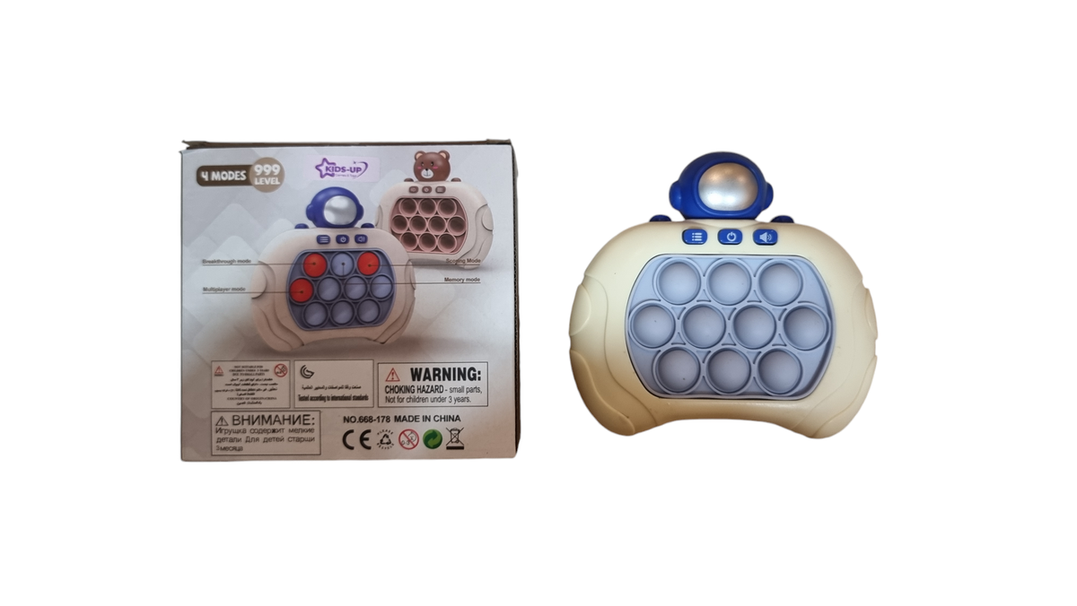 Kids-Up Electronic Pop It Quick Push Game Blue and Silver Spaceman ...