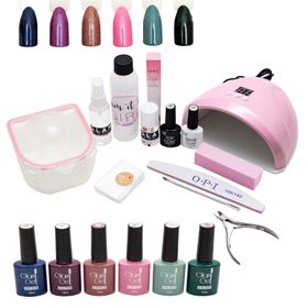High Quality UV/LED Glam Gel Nail Polish Starter & Soak Off Kit 19 Pink ...