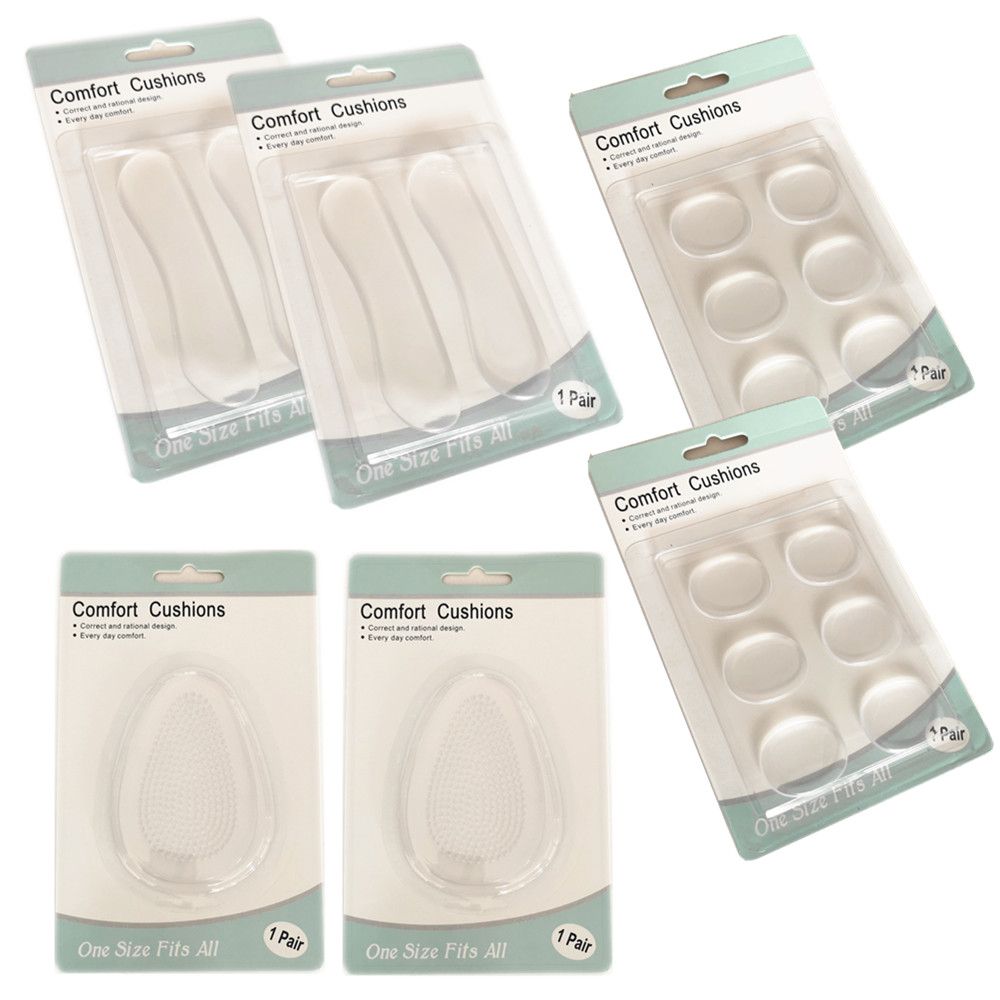 2 x Gel Heel Insole Survival Kit- Ball Of Foot Cushions + Heel Grips ...