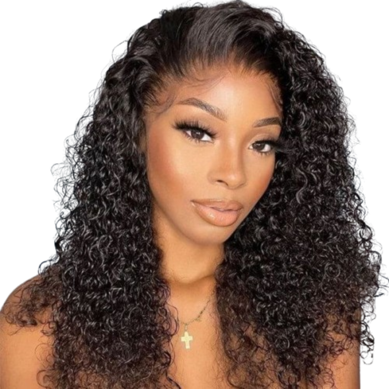 18 inch Water Wave Lace Front Wigs Human Hair Curly Wig Human Hair ...