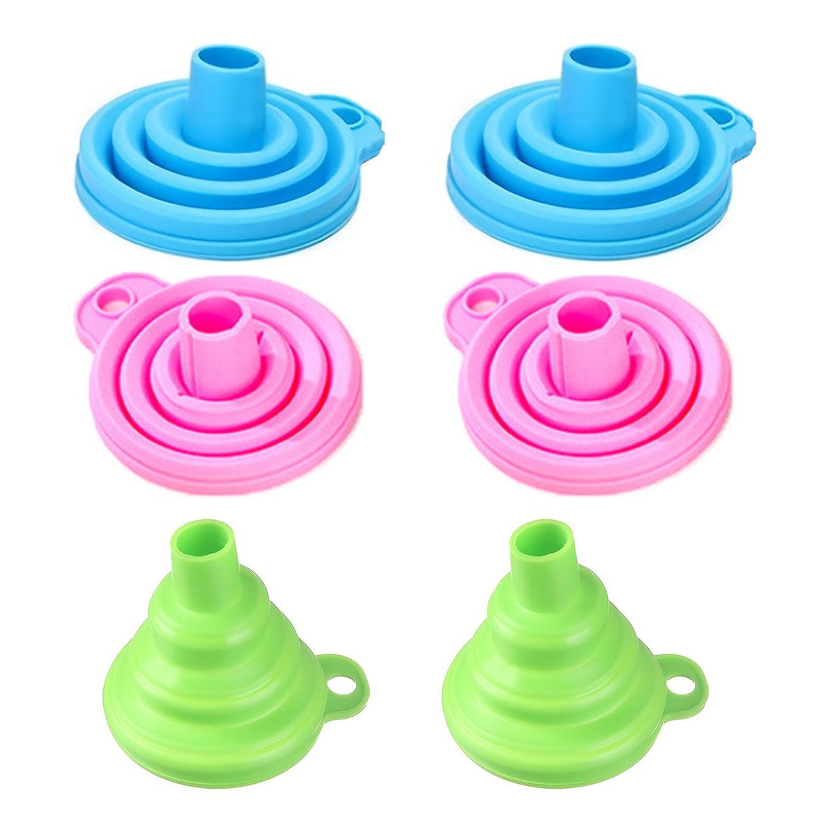 6 Piece Collapsible Funnels for Kitchen Small Funnels for Filling Water ...