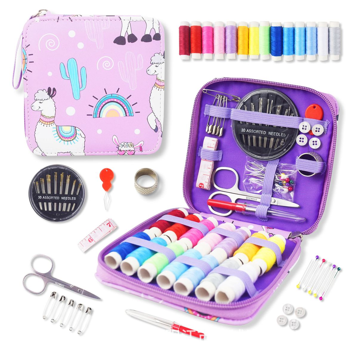69 Piece Professional Portable Poppy Crafts Sewing Kit For Travel ...