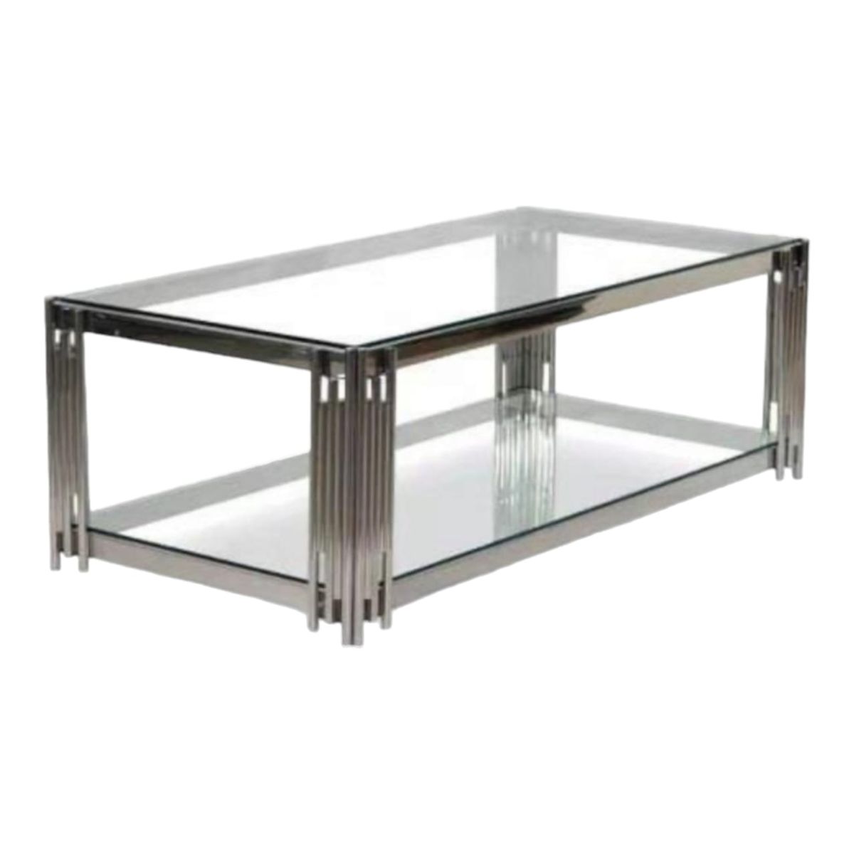 Coffee Table - Rectangular Clear Tempered Glass Top | Shop Today. Get ...